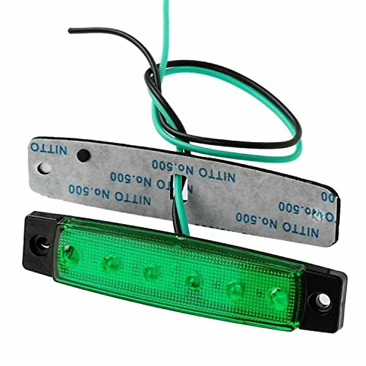 HUINENGYUAN 10PCS 3.8” 6 LED Green Indicator Light Truck Camper Side Marker Light Marine Boat Stern Light Yacht Kayak Sailboat Trailer Bus RV Clearance Light 12V DC, 2 Years Warranty