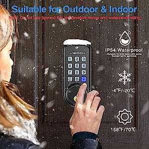 Aibocn Door Lock with keypad, Electronic Keypad Deadbolt, Keyless Entry Door Lock with Auto-Lock, Anti-Peeping Password, Easy to Install and Program, Smart Lock for Home Bedroom Garage