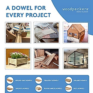 Dowel Rods Wood Sticks Wooden Dowel Rods - 1 x 36 Inch Unfinished Hardwood Sticks - for Crafts and DIYers - 2 Pieces by Woodpeckers