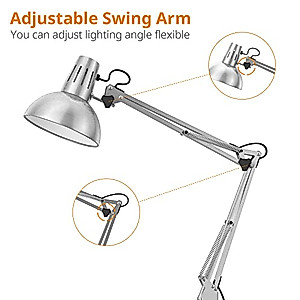 LEPOWER Floor Lamp, Swing Arm Floor Standing Lamp, Industrial Floor Lamp with Heavy Metal Base, E26 Lamp Base Floor Light, Modern Standing Reading Lamp for Living Room, Bedroom, Study Room, Office