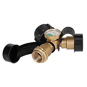 Kohree Propane Splitter, 2 Way Propane Tank Y Splitter Adapter with Gauge, LP Gas Tee Connector Adapter for 20lb Propane Cylinder, BBQ Grill, Gas Burner, Camping Stove, Heater, RV Camper