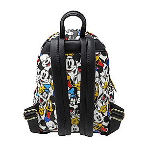 Loungefly Disney The Fab 5 Mickey Minnie Allover Print Double Strap Shoulder Bag Purse