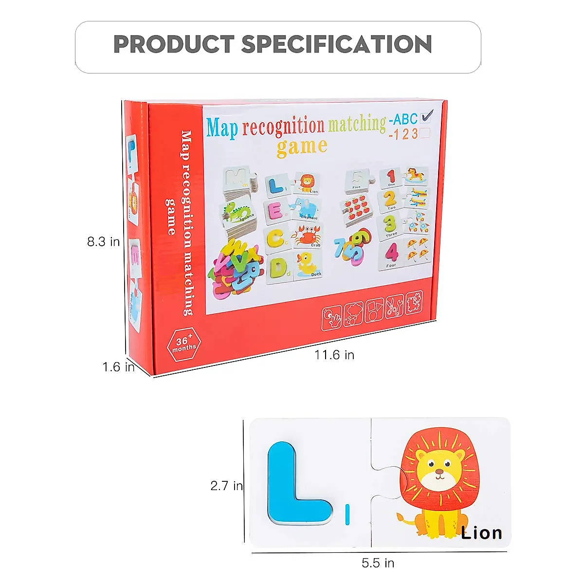 Sight Words Spelling and Learning Alphabet Puzzle Matching Game Wooden Letters Animal Flash Cards Shape Puzzles Montessori Matching Puzzle Preschool Educational Toys for Toddlers Boys Girls Age 3+