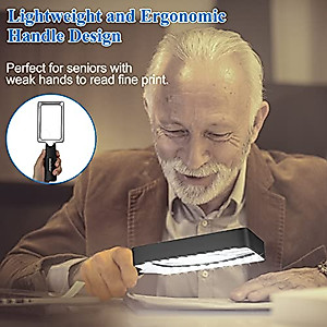 Magnifying Glass with Light, 4X 10X Magnifier with 20 Anti-Glare and Dimmable LED Lights Provides Evenly-Lit Viewing Area for Low Vision Seniors