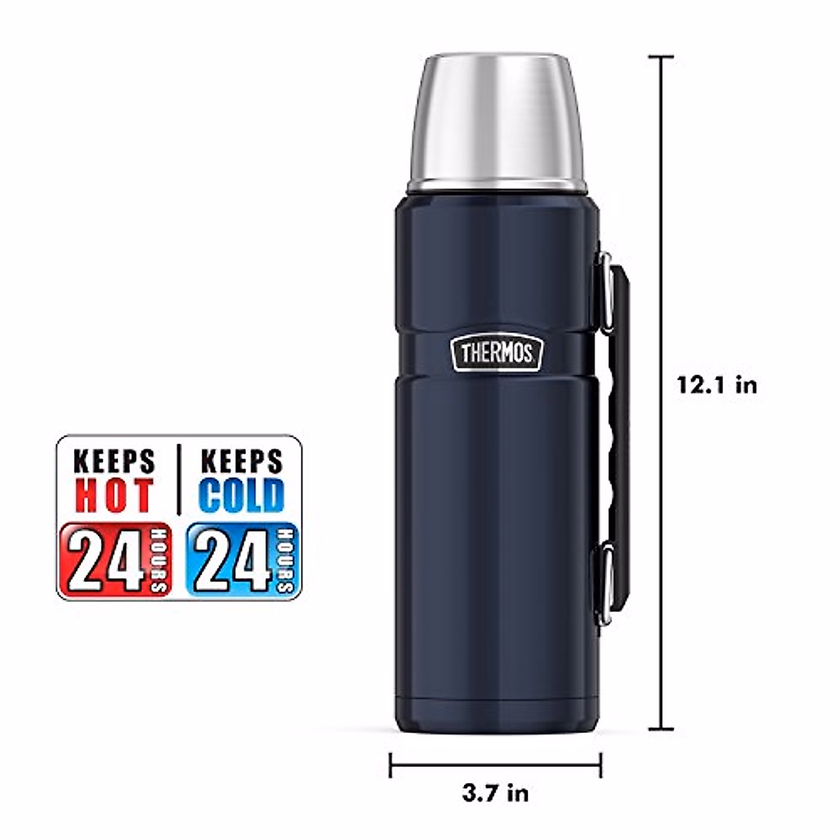 THERMOS Stainless King Vacuum-Insulated Beverage Bottle, 40 Ounce, Blue