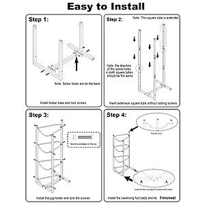 MYLOLF 3&5 Gallon Water Jug Holder: 3 4 5 6 Tier Storage 5 Gallon Coller Water Bottle Rack - 5 Gal Stackage Container Organizer Stand for Home Kitchen Garage（4 Tier）