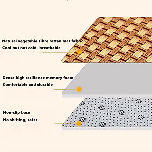 Tatami Carpet Mat Non-Slip Foldable, Rattan Sleeping Mat Crawling Mats, Living Room Bedroom Area Rug Soft Cushion Floor Futon, Japanese Floor Bed Sleeping Rest Playing Mat with Storage Bag, (Color :