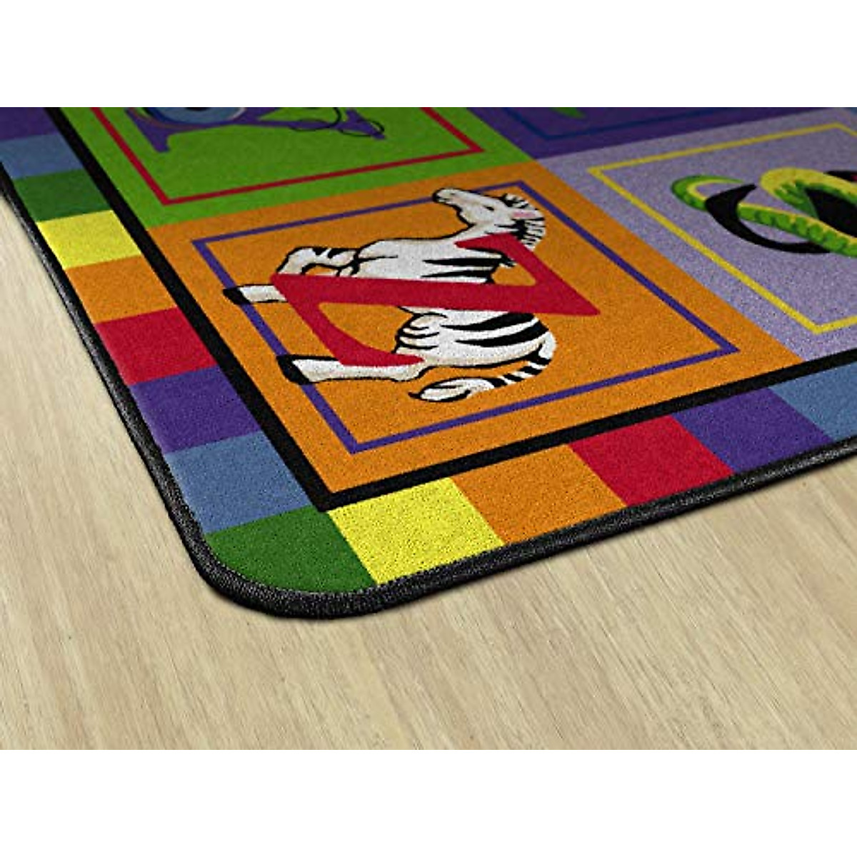 Flagship Carpets ABC Letter Blocks Area Rug for Children's Classroom Floor Mat, Play Room Carpet and General Educational Activities, 7'6" x 12', Multi-Color