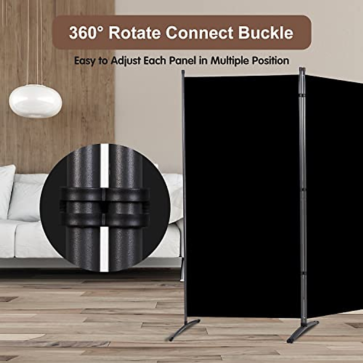 YASRKML 3 Panel Room Divider, Folding Privacy Screen for Home, Dorm, Office, Partition Room Dividers Separators, Freestanding Room Divider Screen Fabric Panel 102x71.3'', Black