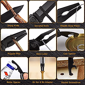 Multitool Pocket Knife for Men, Cool Gadgets Birthday Gifts for Men Him Dad Boyfriend, Folding Tactical Knife with Blade, Plier, Screwdriver for Camping Hiking Fishing