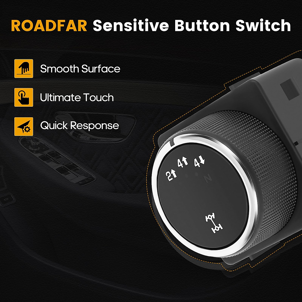 ROADFAR 4WD Wheel Drive Switch Fits 2008-2013 For Chevrolet Silverado & For GMC Sierra Series 15913725 20972859 20977289 25878426 1S12198 SW9278