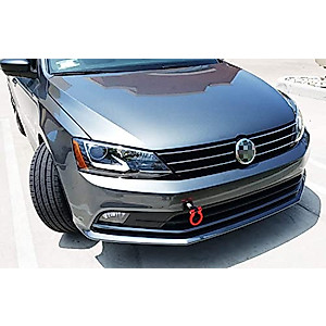 iJDMTOY Red Track Racing Style Tow Hook Ring Compatible with Volkswagen: 2011-2018 6th Gen Jetta (MK6), Made of Lightweight Aluminum