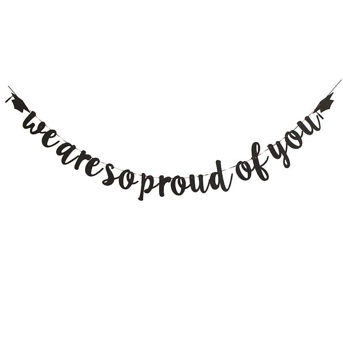 We are So Proud of You Black Grad Party Banner, Congrats Grad/Graduation Party Sign Decorations
