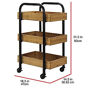Oceanstar 3SC1675 Portable 3 Removable Trays Storage Cart
