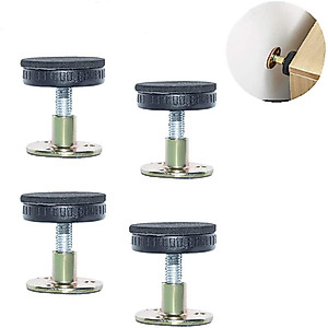 JULAN Adjustable Bed Frame Anti-Shake Tool,Headboard Stoppers with Furniture Pads and Screws,Bedside Headboards Prevent loosening Anti-Shake Fixer,Protect The Wall from Banging (4pack, 1.18-1.57")