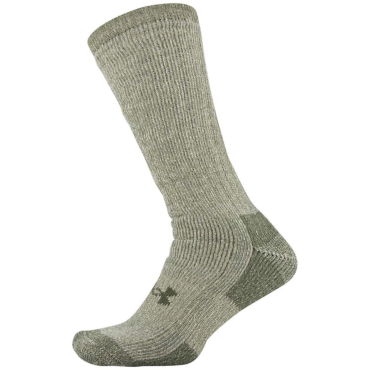 Under Armour Adult Hitch Coldgear Boot Socks, 2-Pairs , Khaki Base/Marine Od Green , Large