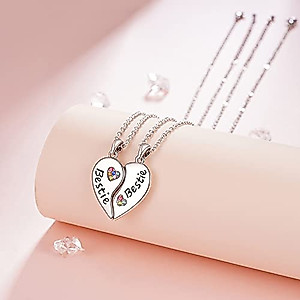 KINGSIN Best Friend Necklace BFF Matching Friendship Sister Necklaces for 2 Best Friend Friendship Jewelry Gifts for 2 Teen Girls Women Sisters Birthday