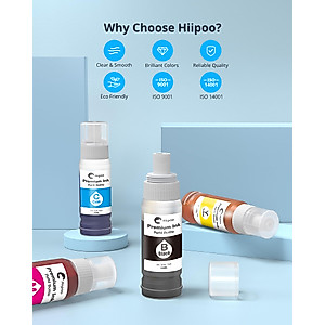 Hiipoo Compatible 522 (Not for Sublimation) High Capacity Refill Ink Bottle Replacement for EcoTank ET-2720 ET-2760 ET-2800 ET-4800 ET-2803 ET-2750 ET-3750 ET-4750 ET-3760 ET-4760 ET-2700 Printer