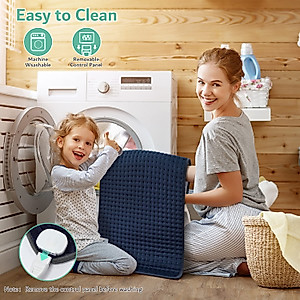 OKK Heating Pad for Back, 33" x 17" Portable Electric Heating Pads for Cramps Neck Shoulders Knee Leg Pain Relief, King Size Heat Pad with 6 Heat Levels & Auto Shut Off, FSA HSA Eligible