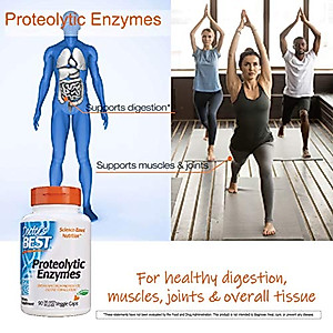 Doctor's Best Proteolytic enzymes, Digestion, Muscle, Joint, Non-GMO, Gluten Free, Vegetarian, 90 Veggie Caps