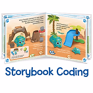 Learning Resources Coding Critters Rumble & Bumble - 23 Pieces, Ages 4+, Educational Learning Games, Screen-Free Early Coding Toy For Kids, Interactive STEM Coding Pet
