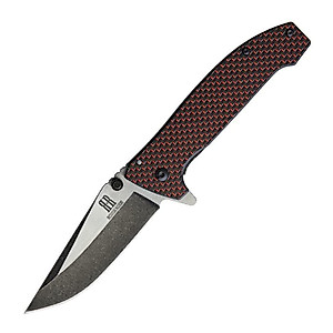 A/O Stainless Stainless Steel Open Folding Red Carbon Fiber Pocket Knife 1826 Outdoor Survival Hunting Knife by Survival Steel
