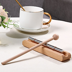 Yeshone 2 Set Hand Chimes for Classroom Meditation Chimes Bells Classroom Management Tools Chimes Instrument with Mallet for Meditation Yoga Prayer Teacher School(Wood Color, Single Tone)