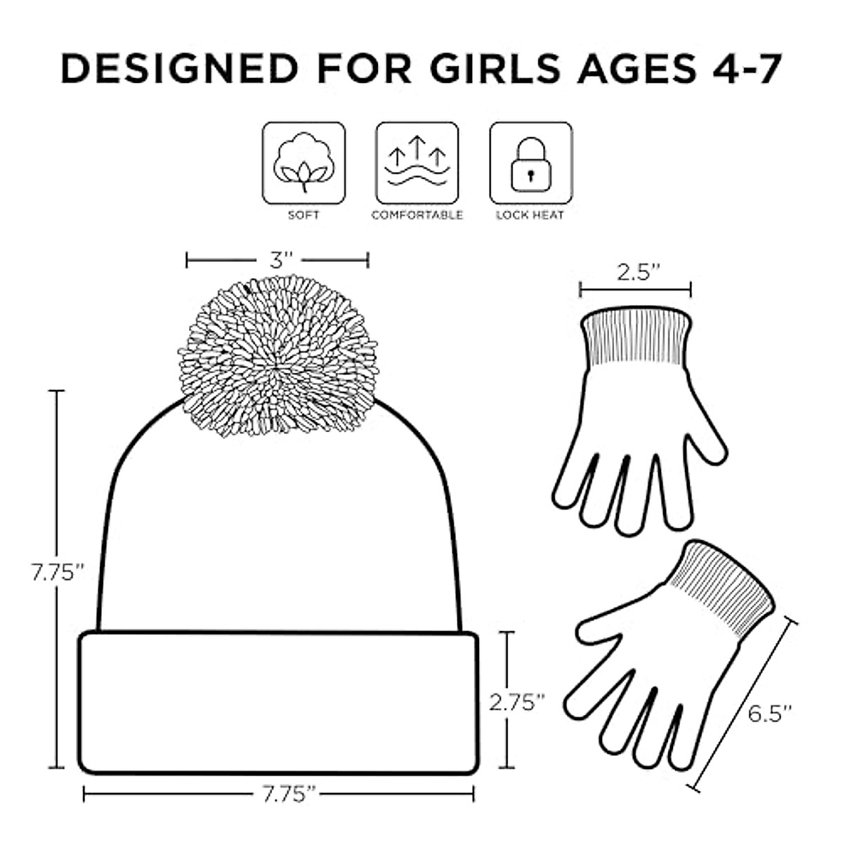 Disney Girls Princess Hat And Kids Gloves Set For Ages 4-7, Pink