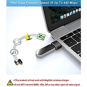 USB to USB C Adapter – 2-Pack USB to C Adapter – Female to Male Power Adapter – USB C Adapter for Charging and Data Transfer – Compact USB Converter Compatible with iPhone, Samsung, AirPods