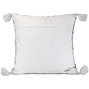 Foreside Home & Garden FIPL09793 Blue Decorative Woven 18x18 Outdoor Throw Pillow with Hand Tied Tassels