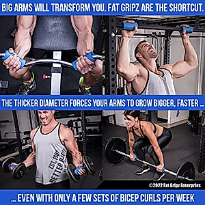 Fat Gripz Pro - The Simple Proven Way to Get Big Biceps & Forearms Fast - at Home Or in The Gym (Winner of 3 Men’s Health Magazine Awards) (2.25” Outer Diameter)