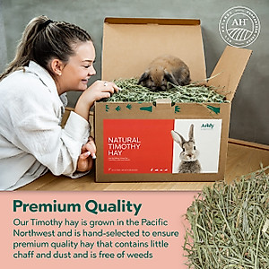 Andy 2nd Cut Timothy Hay, Premium Rabbit Food, 7 lb Box, Guinea Pig and Chinchilla Hay, Balanced Nutrition for Rabbits, Chinchillas, and Guinea Pigs