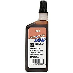 Universal Rapidograph Waterproof Ink (Red)