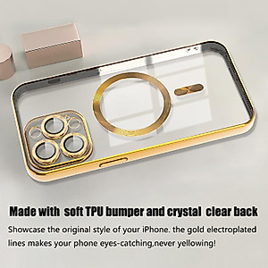 Misscase Compatible with iPhone 14 Pro Max Case with Camera Lens Protector,Full Protection Clear Magnetic Case Compatible with MagSafe Anti-Scratch Case Cover for iPhone 14 Pro Max Silver