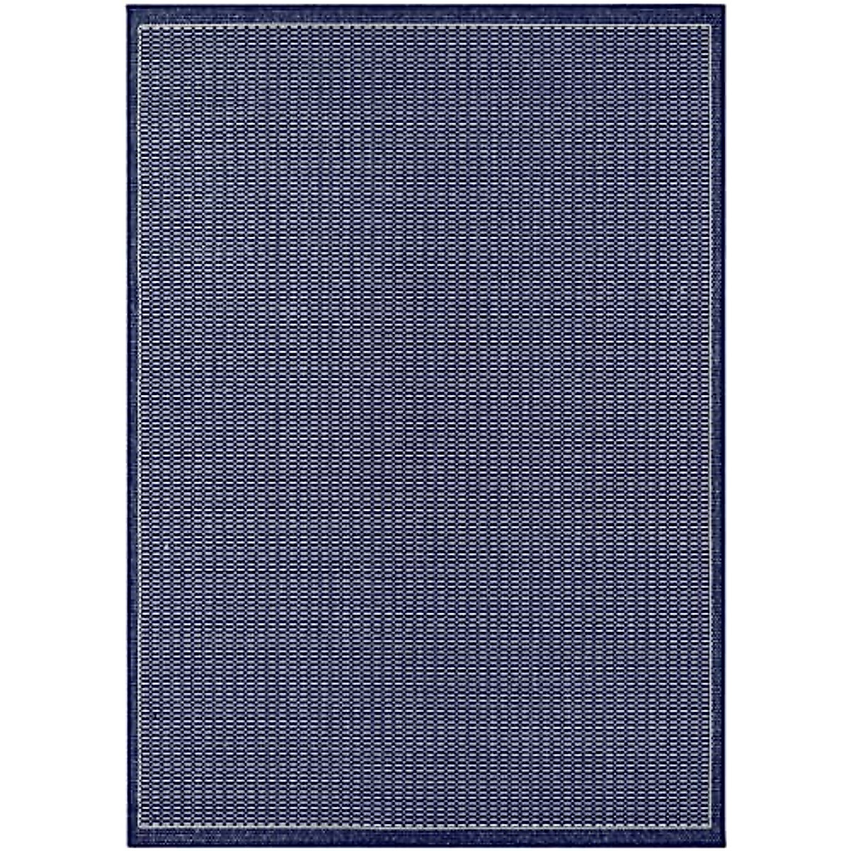 Couristan Recife Saddle Stitch Indoor/Outdoor Area rug, 8'6" x 13', Ivory-Indigo