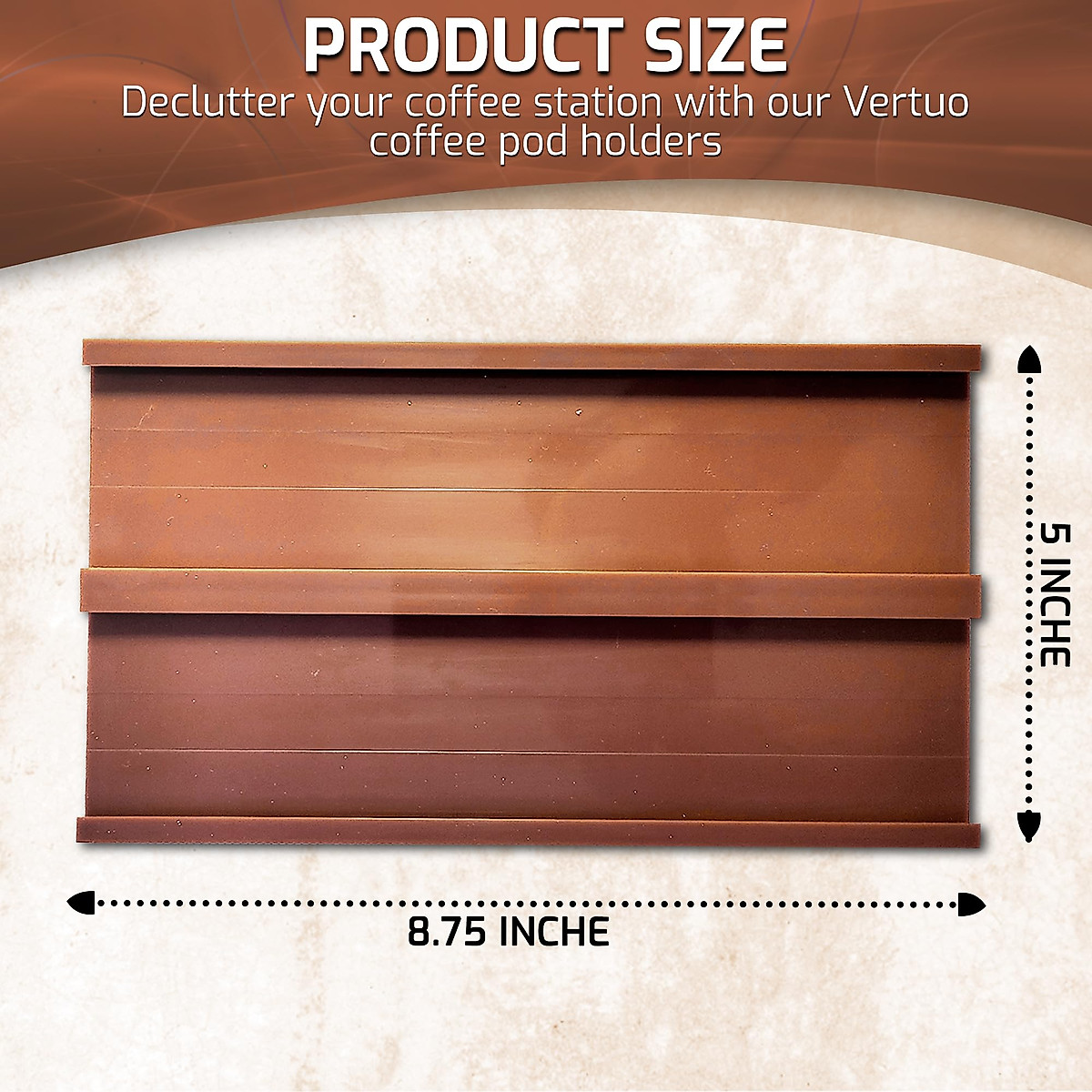 Pod Holder for Vertuo Coffee Pods | Under Cabinet or Wall Mounted Storage for Pods | Minimalist Design to Declutter Your Kitchen | MADE IN USA (White)