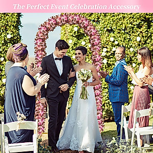 SHALORY Metal Arch Backdrop Stand,7.2 FT Reusable Golden Balloon Arch Frame for Wedding Birthday Party Valentine Baby Shower Background Decoration