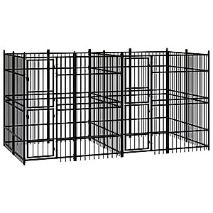loibinfen Outdoor Heavy Duty Dog Kennel, Steel Dog Playpen,78.7" Height Portable Dog Fence, Dog Crate Cage Kennel Outdoor Dog House, Dog Exercise Pen for Small/Medium/Large Dogs, 79.3 ft²