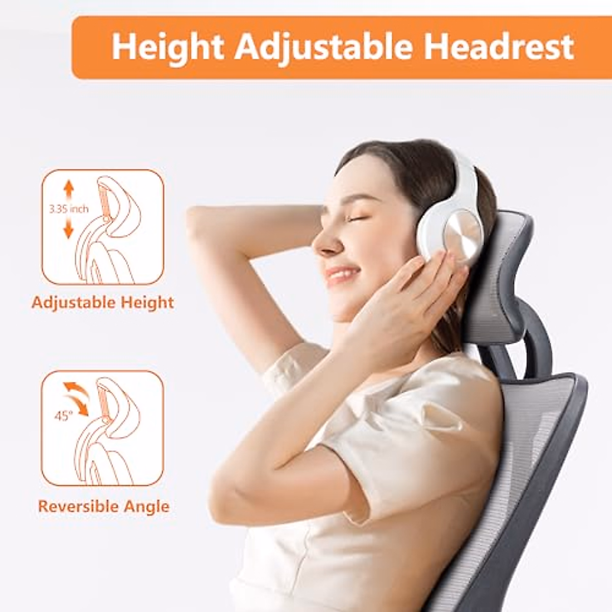 Office Chair, Desk Chair Computer Chair Ergonomic Office Chair with 2D Armrest Adjustable Lumbar Support & Headrest, High Back Home Office Desk Chair 135°Tilt Function Big and Tall Office Chair