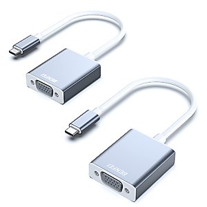 BENFEI 2 Pack USB C to VGA Adapter, Type-C(Thunderbolt 3/4) to VGA Adapter with iPhone 15 Pro/Max, MacBook Pro/Air 2023, iPad Pro, iMac, S23, XPS 17, Surface Book 3 and More[Aluminium Shell]