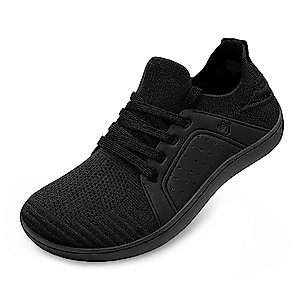 LeIsfIt Womens Walking Shoes Wide Toe Barefoot Shoes Minimalist Zero Drop Shoes Breathable Fashion Sneakers Black