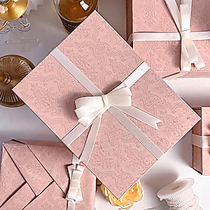 ISUKA Collapsible Gift Box 9.8"x7.5"x4.1" with Magnetic Lid, Groomsmen Bridesmaid Proposal Gift Box for Valentine, Proposal, Wedding, Birthdays(Light Pink)