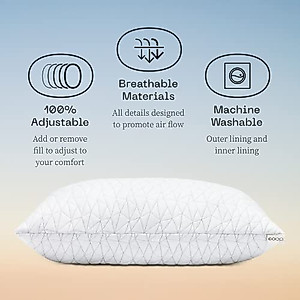 Coop Home Goods Original Adjustable Pillow, King Size Bed Pillows for Sleeping, Cross Cut Memory Foam Pillows - Medium Firm Back, Stomach and Side Sleeper Pillow, CertiPUR-US/GREENGUARD Gold