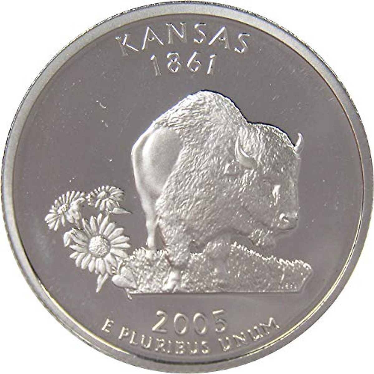 2005 S Kansas State Quarter Choice Proof 90% Silver 25c US Coin Collectible