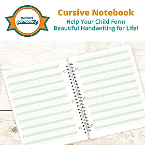Channie's Visual Cursive Notebook 120Pages Easy to learn Practice Cursive Size 8.5” x 11”