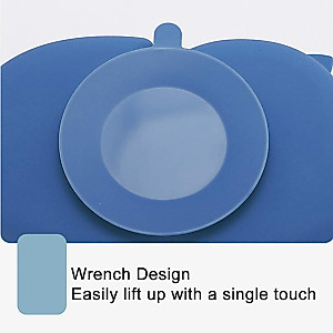 LongDear Suction Plates for Baby,Toddler Plates with Suction,Silicone Divided Kids Placemat Fits Most Highchair Trays (Blue)