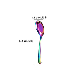 5 PCS Soup Spoon,Stainless Steel Spoon, Mirror Finish Spoons,Kitchen Serving Spoons ,Dessert Spoon,Coffee spoon，Ice Cream Spoons for Soup Rice Tea Milk Coffee Dessert（Golden）