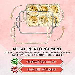 BAKE BOSS Silicone Jumbo Muffin Pan With Handles, 6 Cups Jumbo Cupcake Pan, Silicone Muffin Cups for Baking, Eggs & Cupcakes, Non-Stick Silicone Cupcake Molds 100% BPA Free - Confetti Color