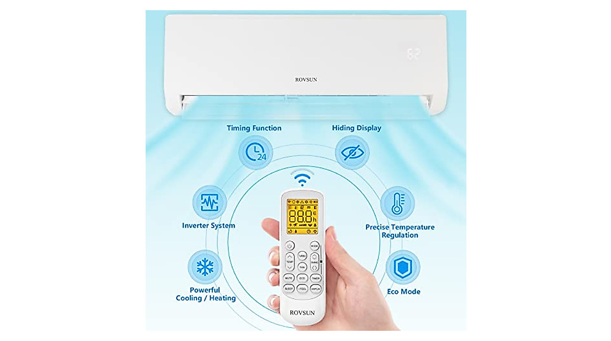 ROVSUN 9,000 BTU Mini Split AC/Heating System - Energy Efficient ...