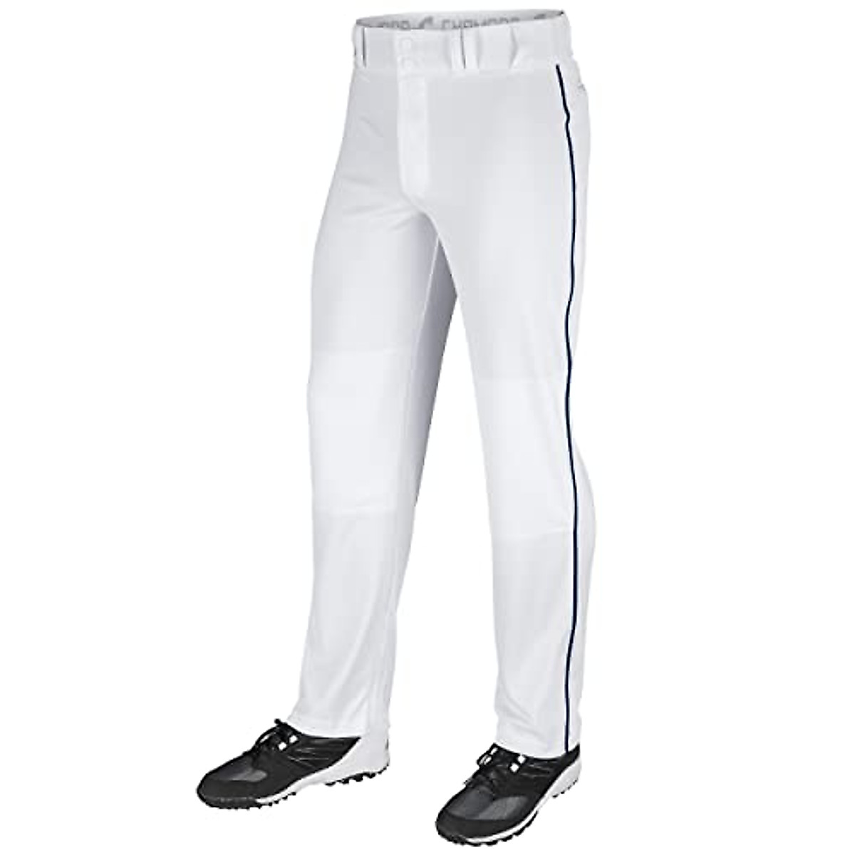 CHAMPRO boys Piped Triple Crown Open Bottom Youth Baseball Pants with Pipe, White/Black, X-Small US